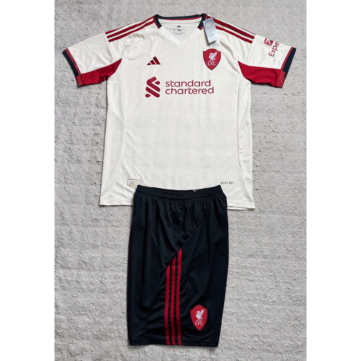ADIDAS STANDARD CHARTERED LFC ELITE FOOTBALL JERSEY KIT WHITE & RED ...